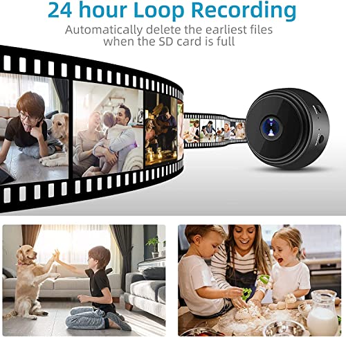 Mini Wireless WiFi Camera HD 1080P Home Security Cameras with Feed Covert Baby Nanny Cam with Cell Phone App Tiny Smart Pet Dog Cameras with Night Vision and Motion Detection