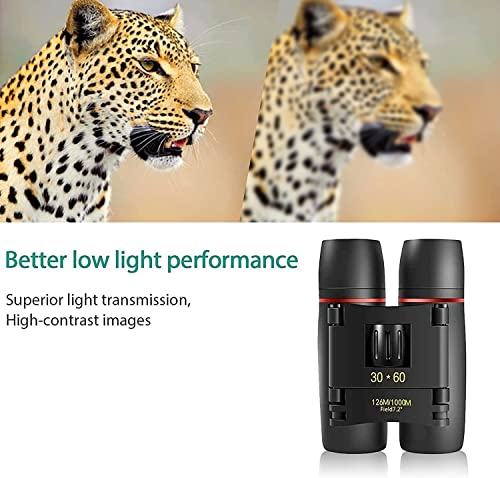 ZIYOUHU 30x60 Binoculars Small Compact Light Binoculars, Suitable for Adults and Children Bird Watching Travel Sightseeing, Waterproof Lightweight Small Binoculars, with Clear Low-Light Visionā¦