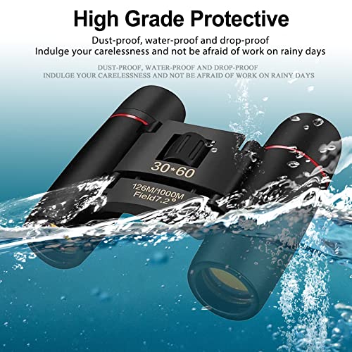 ZIYOUHU 30x60 Binoculars Small Compact Light Binoculars, Suitable for Adults and Children Bird Watching Travel Sightseeing, Waterproof Lightweight Small Binoculars, with Clear Low-Light Visionā¦