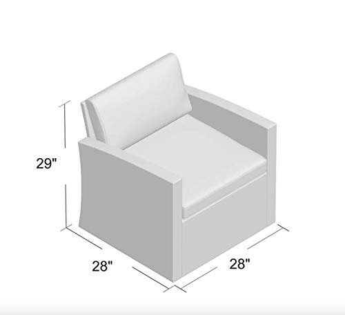 Baner Garden A170 5 Piece Outdoor Sofa Rattan Pool Patio Garden Set with Coffee Table and Beige Cushions, Wicker, Mixed Brown/Gray