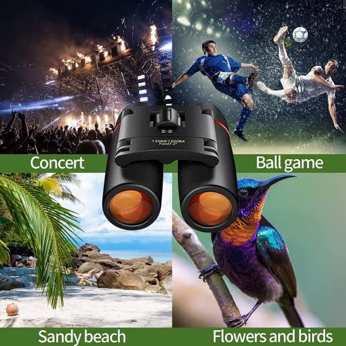ZIYOUHU 30x60 Binoculars Small Compact Light Binoculars, Suitable for Adults and Children Bird Watching Travel Sightseeing, Waterproof Lightweight Small Binoculars, with Clear Low-Light Visionā¦