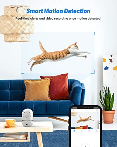 Security Camera for Baby Monitor, 2K Wi-Fi Cameras for Home Security, Pan/Tilt/Zoom Indoor Camera Wireless with Phone APP, 2-Way Audio, Motion Detection, Night Vision (White-2)