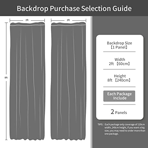 Black Backdrop Curtains for Parties 2 Panels 2ftx8ft Sequin Birthday Backdrop Seamless Photography Background Halloween Decoration