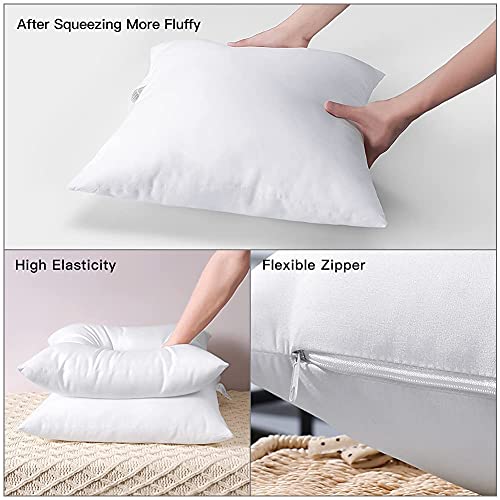 OTOSTAR Premium Outdoor Waterproof Throw Pillow Inserts 20 x 20 Inches Water Resistant Pillow Inserts Square Decorative Pillows for Couch Sham Cushion Stuffer Garden Furniture Patio Bench,Pack of 2