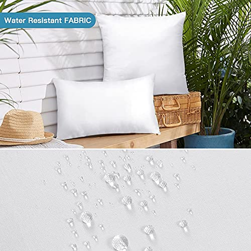 OTOSTAR Premium Outdoor Waterproof Throw Pillow Inserts 20 x 20 Inches Water Resistant Pillow Inserts Square Decorative Pillows for Couch Sham Cushion Stuffer Garden Furniture Patio Bench,Pack of 2