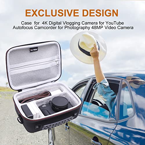 LTGEM EVA Hard Storage Case for SuperiorTek 4K Digital Vlogging Camera for YouTube Autofocus Camcorder for Photography 48MP Video Camera - Travel Protective Carrying Bag