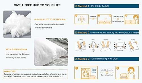 OTOSTAR Premium Outdoor Waterproof Throw Pillow Inserts 20 x 20 Inches Water Resistant Pillow Inserts Square Decorative Pillows for Couch Sham Cushion Stuffer Garden Furniture Patio Bench,Pack of 2