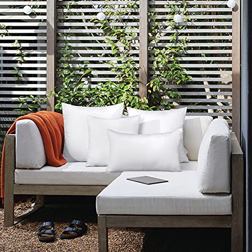 OTOSTAR Premium Outdoor Waterproof Throw Pillow Inserts 20 x 20 Inches Water Resistant Pillow Inserts Square Decorative Pillows for Couch Sham Cushion Stuffer Garden Furniture Patio Bench,Pack of 2