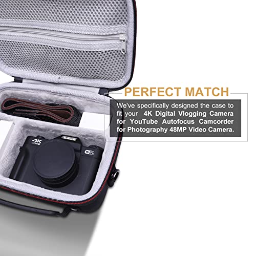 LTGEM EVA Hard Storage Case for SuperiorTek 4K Digital Vlogging Camera for YouTube Autofocus Camcorder for Photography 48MP Video Camera - Travel Protective Carrying Bag