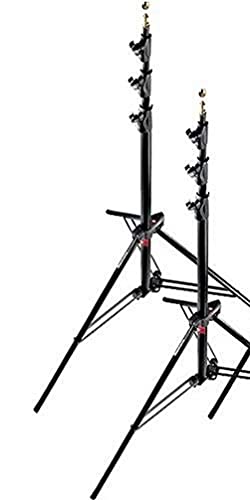 Manfrotto 1004BAC 144-Inch Air Cushioned Aluminum Master Light Stand with 4 Sections and 3 Risers, 3-Pack (Black)
