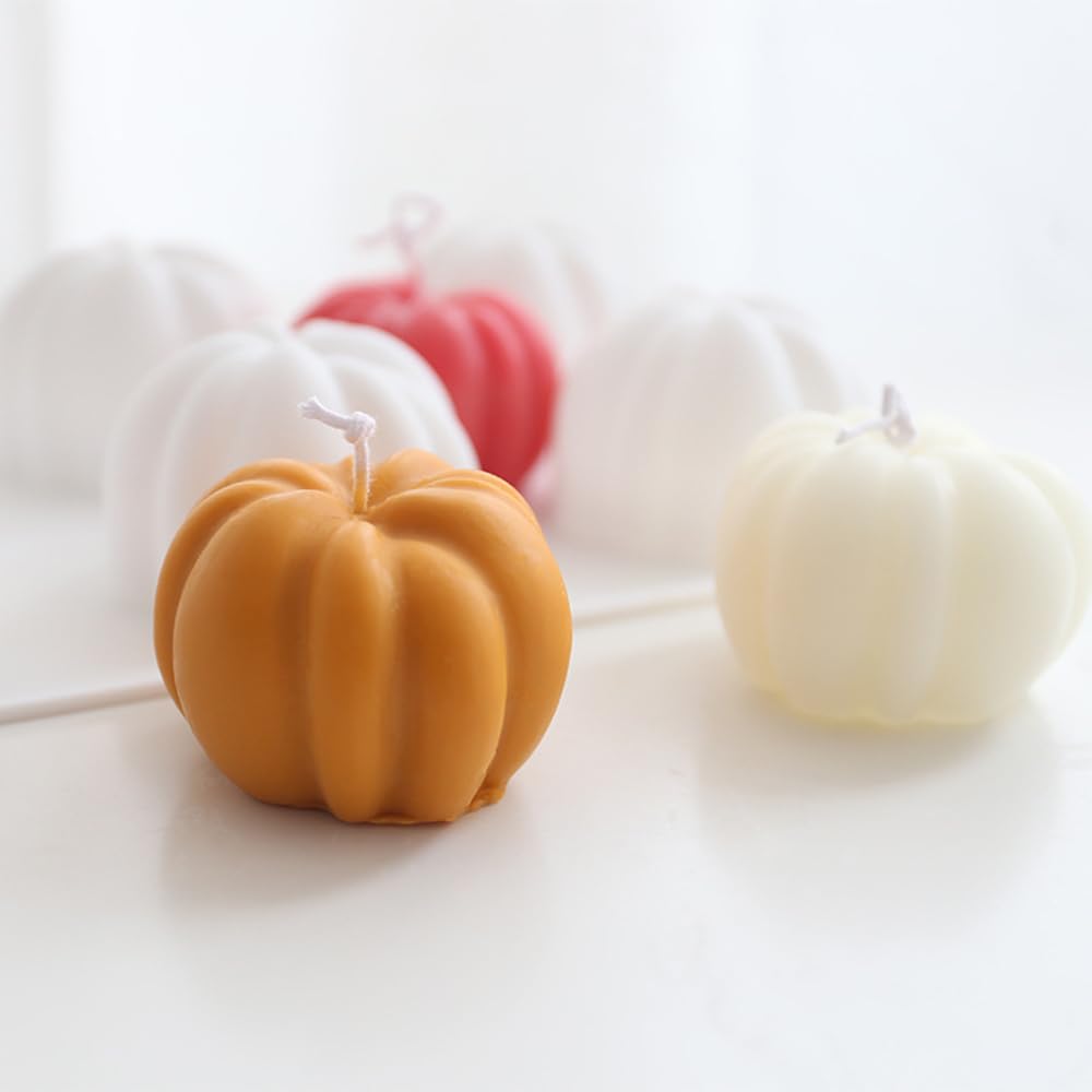 EchoDone Pumpkin Silicone Mold 6 Cavities Cupcake Baking Pan Mousse Tray Molds Kitchen Cake Decoration Fondant Mold for Halloween