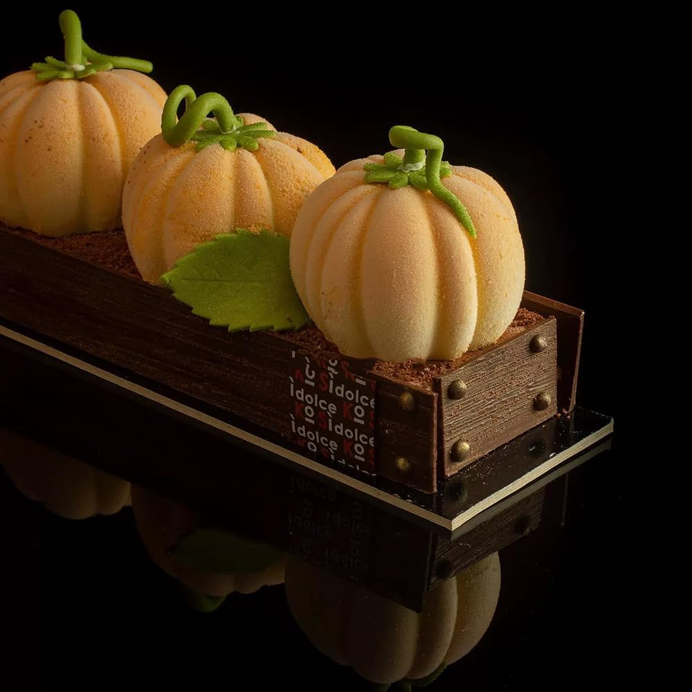 EchoDone Pumpkin Silicone Mold 6 Cavities Cupcake Baking Pan Mousse Tray Molds Kitchen Cake Decoration Fondant Mold for Halloween