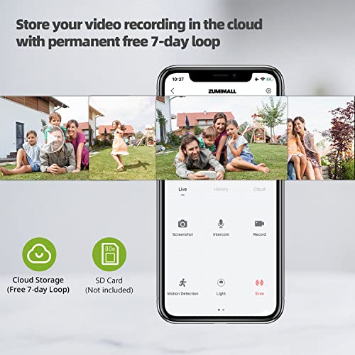 TIEJUS 2K Cameras for Home Security 2 Pack, Wireless Security Camera Outdoor with Motion Detection, 2 Way Talk, Color Night Vision, Siren Indoor Camera, IP66 Weatherproof Surveillance Camera, Cloud/SD