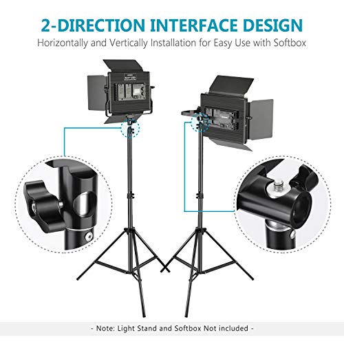 Neewer Upgraded 660 LED Video Light, Dimmable Bi-Color 3200K~5600K CRI 96+ LED Panel Light with LCD Screen, U-Mount Bracket and Barndoor for Studio Photography, YouTube Video Shooting (NL660S)
