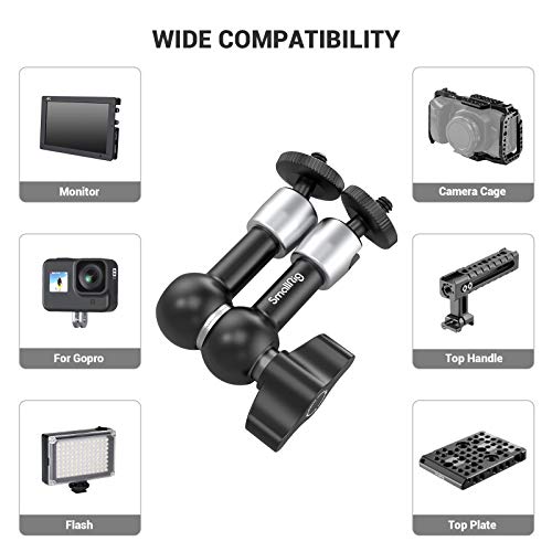 SmallRig 5.5 Inches Adjustable Friction Articulating Magic Arm, with Both 1/4" Screw for LCD Monitor/LED Lights - 2065