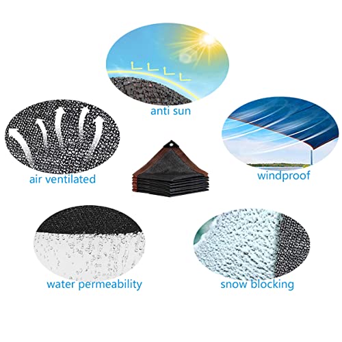 HHTHH Black Sun Mesh 80% Sunblock Shade Cloth 10ft x 10ft Taped Edge with Grommets UV Resistant Shade Sunblock Net Black Shade Cloth for Greenhouse, Parking, Garden Yard or Kennel