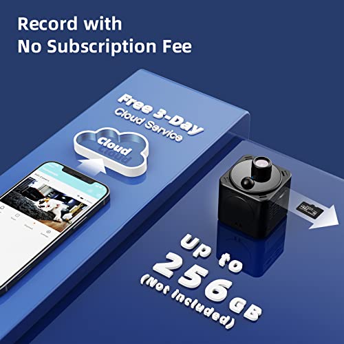 Mini Spy Camera Hidden WiFi 4K Wireless Indoor Small Nanny IP Cam Home Security Secret Tiny Surveillance Cameras with Phone App Night Vision AI Human Detection 100 Days Standby Battery Life