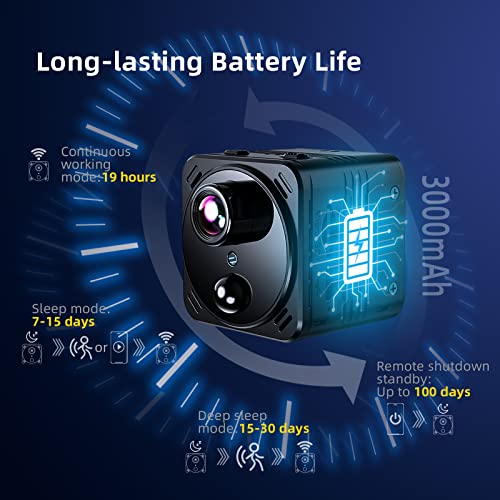 Mini Spy Camera Hidden WiFi 4K Wireless Indoor Small Nanny IP Cam Home Security Secret Tiny Surveillance Cameras with Phone App Night Vision AI Human Detection 100 Days Standby Battery Life