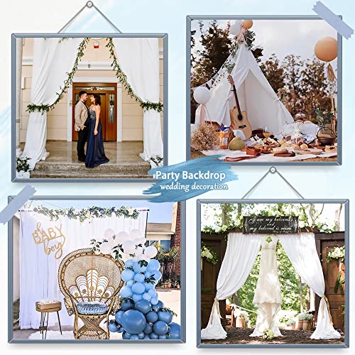 White Polyester Background Drapes 10ft x 8ft Photography Backdrop Curtain Outdoor Wedding Backdrop Panels