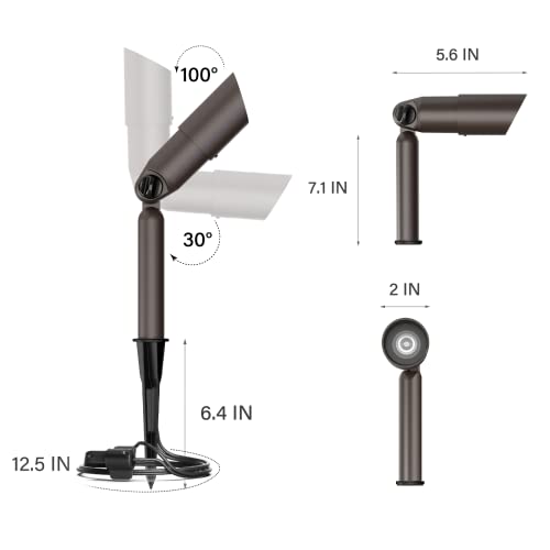 GOODSMANN 8PK Low Voltage Landscape Lighting Kits 8PK Floodlight & Spotlight 3W LED 200 Lumen Replaceable Bulbs 3000K Warm White 12V AC Tree Lights Garden Up Light Hardwired Lighting Cable Connectors