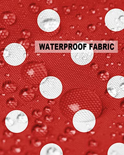 Vandarllin Outdoor Throw Pillows Covers 18X18 Set of 2 Waterproof Polka Dot Decorative Zippered Lumbar Cushion Covers for Patio Furniture, Geometric Pattern Red