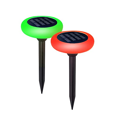 Colorful Changing Solar Pathway Lights, Outdoor Landscape Decorative Lighting Weatherproof, Solar Powered Colorful Lights with Multiple Colors, Auto On/Off, For Garden, Pools, Yard, Driveway, 2 Pack
