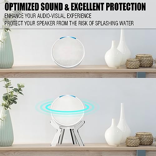 HeyMoonTong Smart Speaker Table Stand - Acrylic Decorative Holder for Echo Pop and Apple Homepod Mini, Exquisite Desktop Decorative Accessories for Office/Room (Clear)