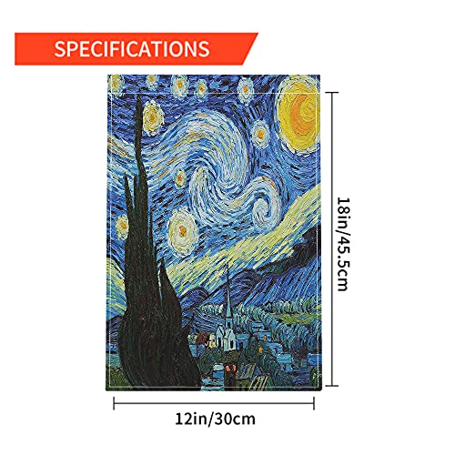 Moslion Van Gogh Garden Flags Double Sided Classic Arts Starry Night Farmhouse Sky Moon Yard Flag 12.5x18 Inch Burlap Banners Home Decorative Outdoor Villa