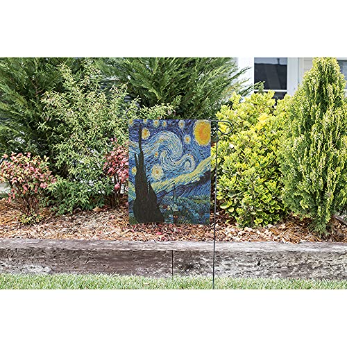Moslion Van Gogh Garden Flags Double Sided Classic Arts Starry Night Farmhouse Sky Moon Yard Flag 12.5x18 Inch Burlap Banners Home Decorative Outdoor Villa