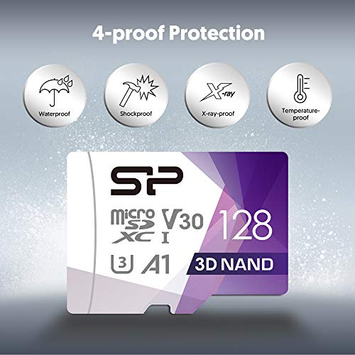 Silicon Power 2-Pack 128GB Micro SD Card U3 Nintendo-Switch Compatible, SDXC microsdxc High Speed MicroSD Memory Card with Adapter