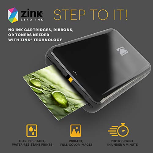 KODAK Step Wireless Mobile Photo Mini Color Printer (White) Compatible w/ iOS & Android, NFC & Bluetooth Devices