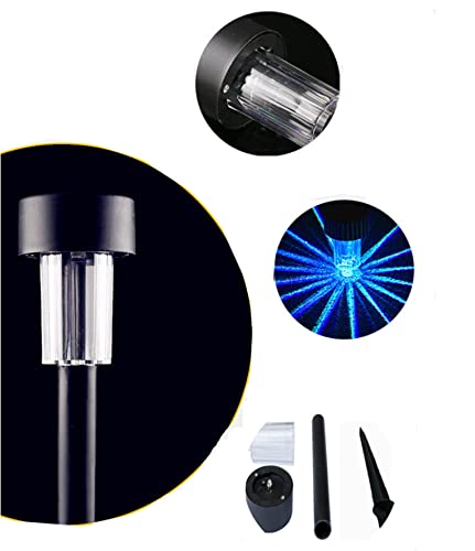 NEWOTE 12PCS Blue LED Outdoor Plastics Garden Solar Powered Landscape Light Lamp Patio Lawn Decoration Lights (Blue)