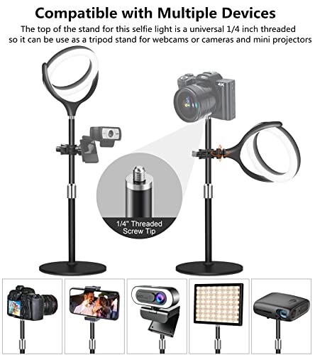Computer Ring Light for Video Conference Lighting, Desktop Ring Lights with Stand for Laptop Zoom Light, Online Virtual Meeting, Video Call, Selfie Light for Phone Video Recording, Makeup, Live Stream