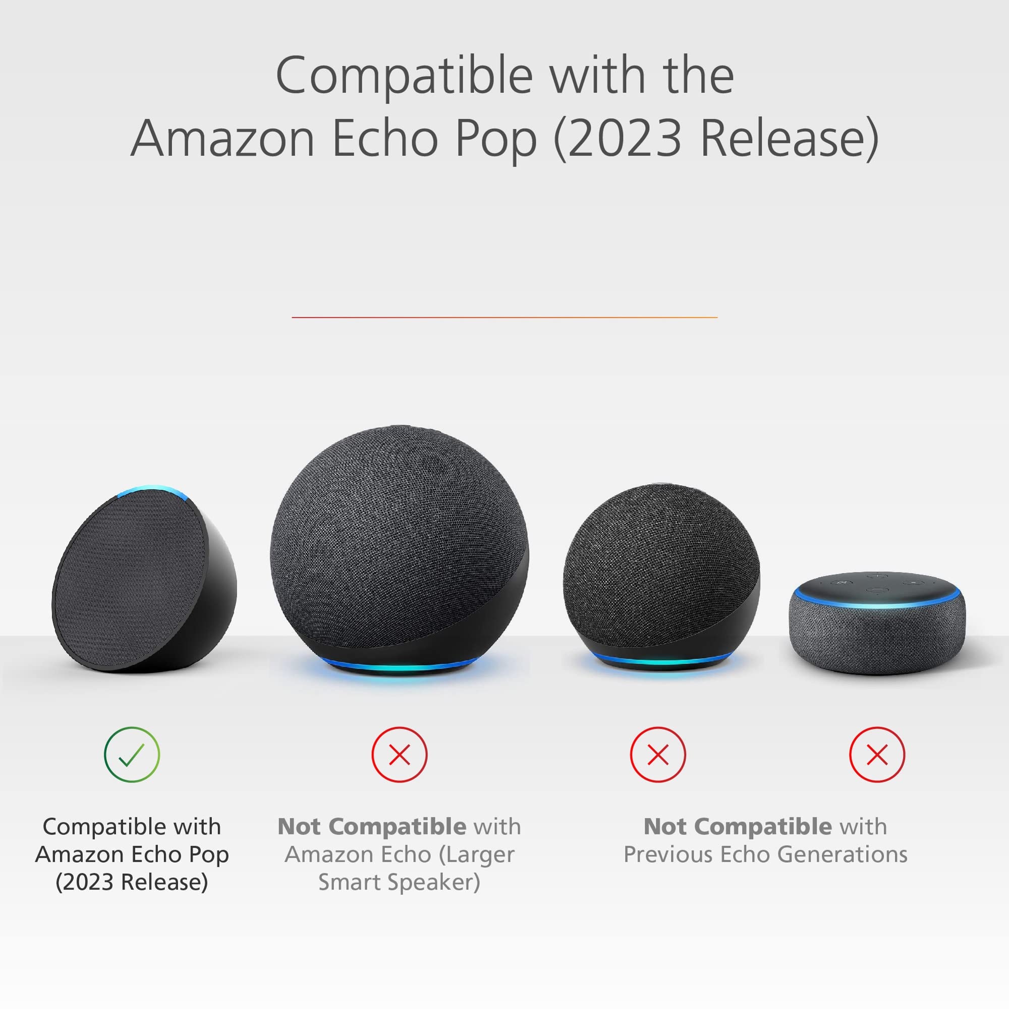 Made for Amazon Stand with USB-C and USB-A charging ports for Echo Pop (2023 Release)