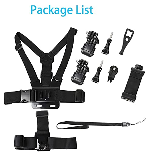 Mobile Phone Chest Strap Harness Mount Head Strap Holder Kit for POV/VLOG,Cell Phone Clip Compatible with iPhone,Samsung,GoPro Hero 9, 8,7, 6, 5, 4,, 3,2, 1,AKASO,DJI Osmo,and Action Camerasā¦