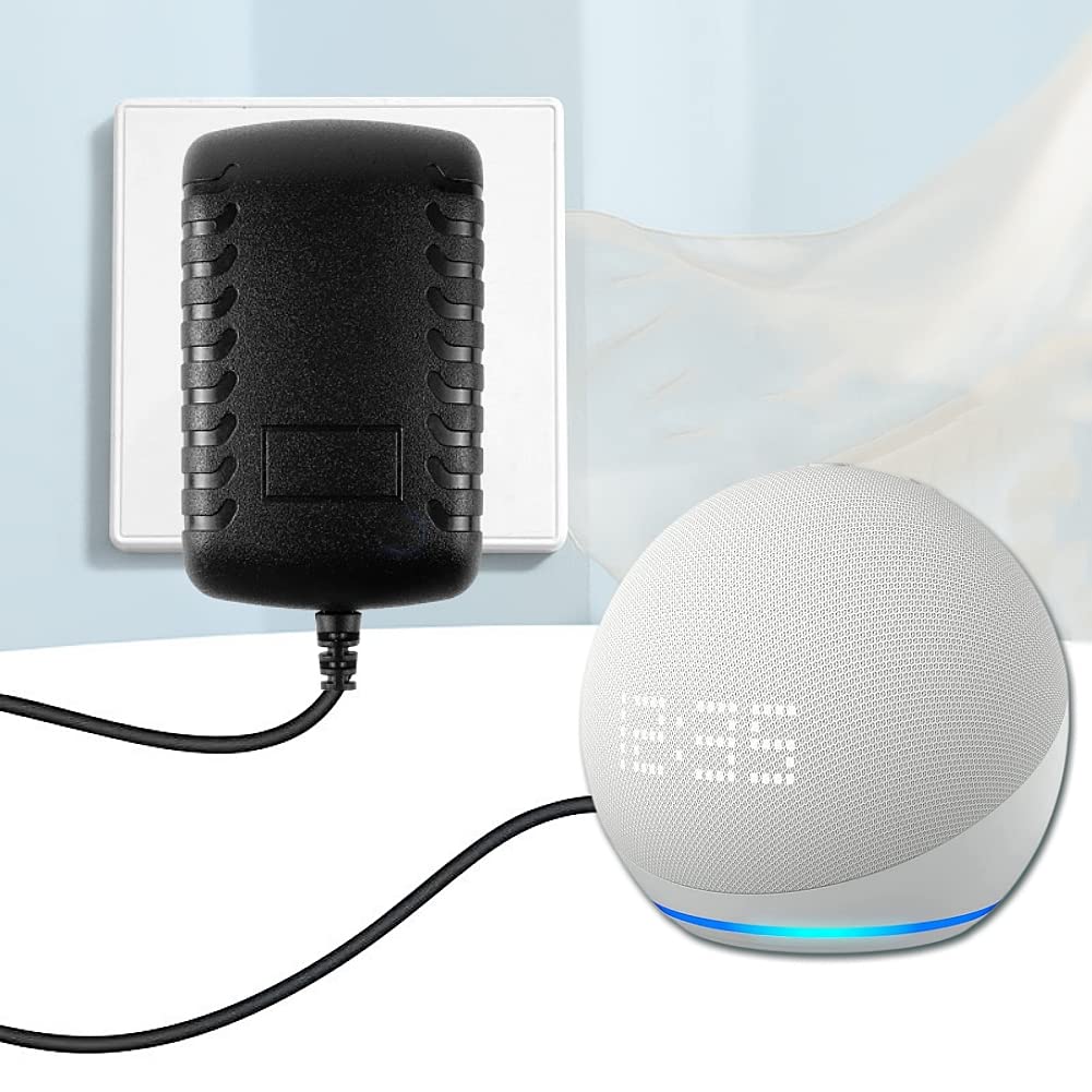Qjin Power Cord for Echo Dot 5th Gen, Dot 4th Gen, Dot 4/5th Gen with Clock, Dot 4/5th Gen Kids, Echo Pop, Echo Spot 15W Replacement Charger Adapter