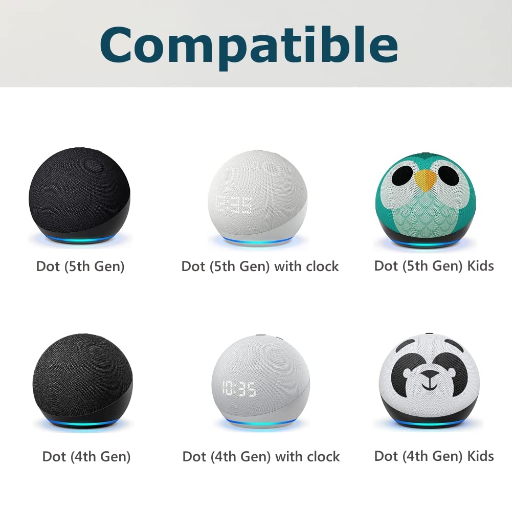 Qjin Power Cord for Echo Dot 5th Gen, Dot 4th Gen, Dot 4/5th Gen with Clock, Dot 4/5th Gen Kids, Echo Pop, Echo Spot 15W Replacement Charger Adapter