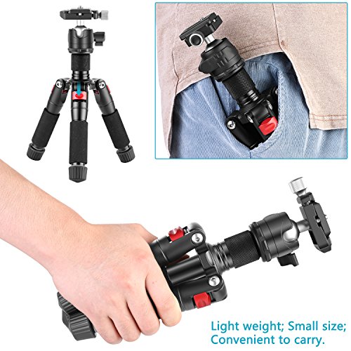Neewer Portable Desktop Mini Tripod - Aluminum Alloy 20 inches/ 50 Centimeters with 360 Degree Ball Head, 1/4 inch Quick Shoe Plate for DSLR Camera Video Camcorder, Load up to 11 pounds/5 kilograms
