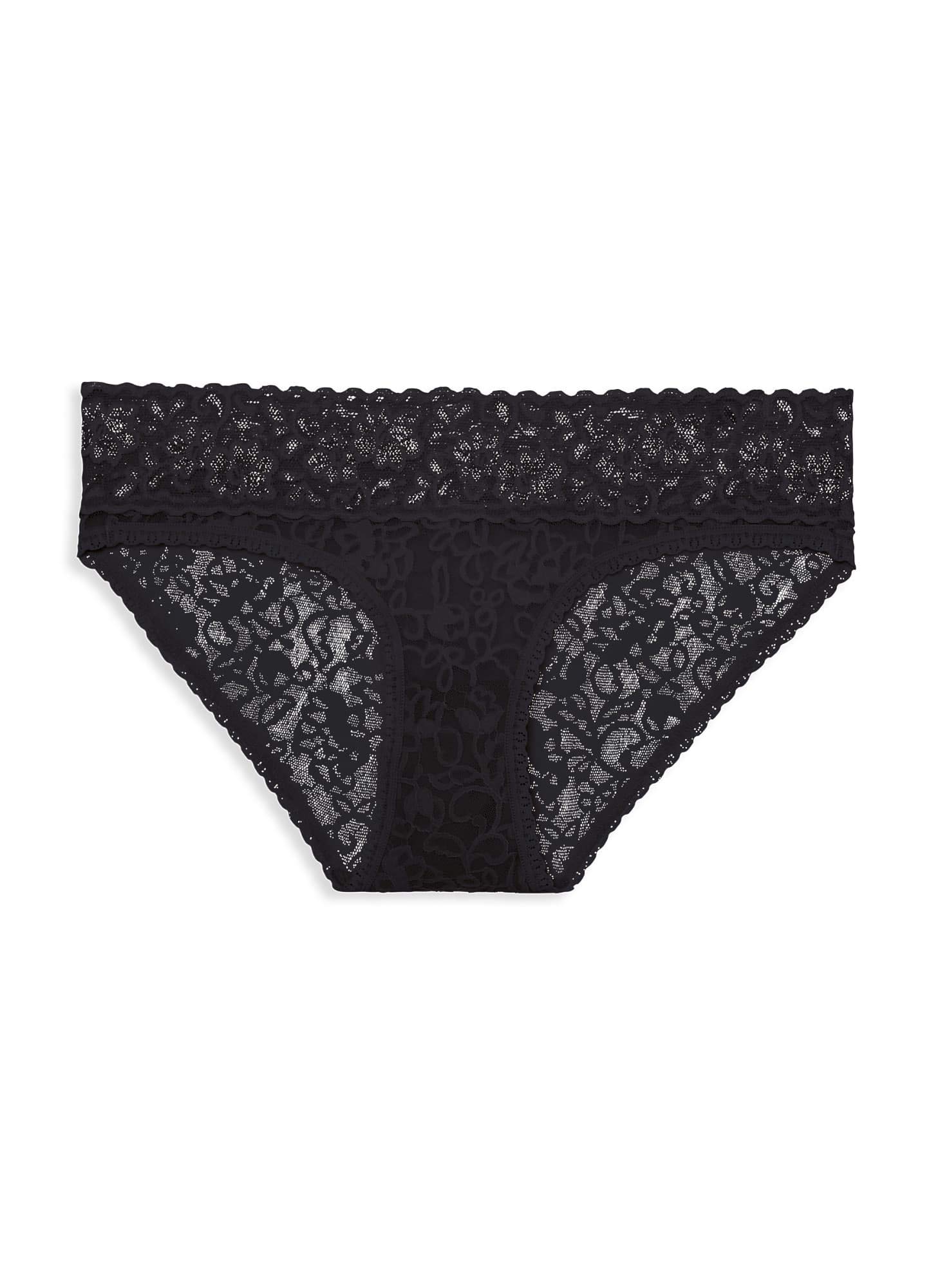 Jockey Women's Underwear Allover Lace Bikini, Black, XL