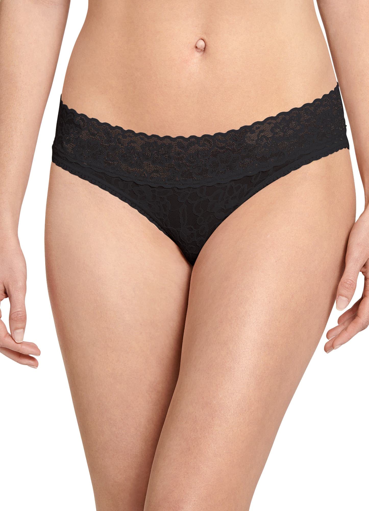 Jockey Women's Underwear Allover Lace Bikini, Black, XL