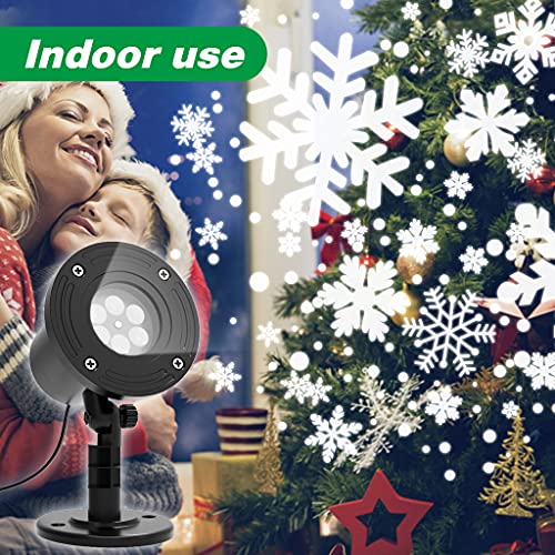 Christmas Lights Outdoor Lights Outside LED Projector Halloween Decorations Waterproof White Moving Snowflake Landscape for Christmas, Holiday, Birthday, Wedding, Party, Garden