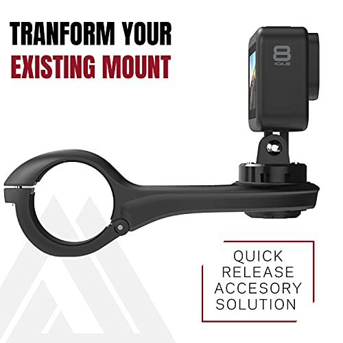KOM Cycling Top Mount Compatible with GoPro Adapters that quarter turn into Compatible Computer Mounts such as the Garmin Edge Bike Mounts or Wahoo Bike Mounts - Great for mounting Cameras and Lights!