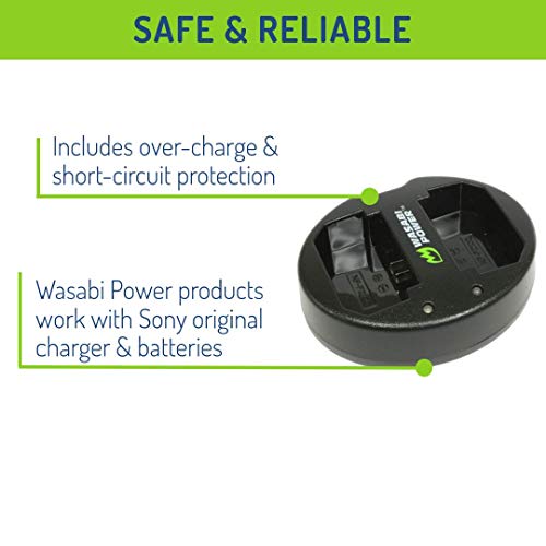 Wasabi Power Battery Charger for Sony NP-FZ100, BC-QZ1 and Sony FX3, a1, a9, a9 II, a7C, a7R III, a7R IV, a7S III, a7 III, a7 IV, a6600
