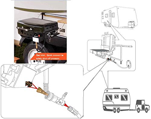 MENSI 12 Feet 3/8" Female Flare Adapter with 1/4" Quick Disconnect Fitting Propane Extension Hose Connect Outdoor RV Trailer for Outland Firebowl, Grill
