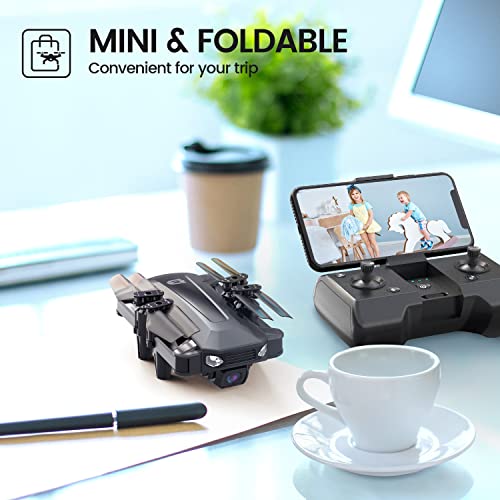 DEERC Drone with Camera for Kids, D40 FPV HD 1080P Mini Drones for Adults Beginner, Foldable Quad Air Hobby RC Quadcopters & Multirotors, Toys Gifts, 2 Batteries 20 Mins Flight Time, Easy to Fly
