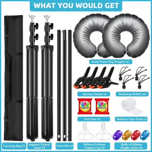 Professional Backdrop Stand for Parties, SoftTime Adjustable Backdrop Stand Kit 7x6.5Ft, Heavy Duty Background Banner Stand Backdrop for Photoshoot Photo Video Studio Balloon Party Decorations