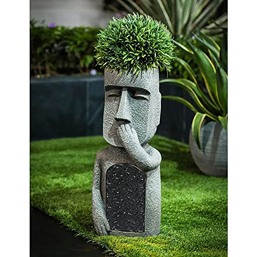 VELIHOME Outdoor Statues Decoration,Statue Path,Pathway Statues,Path Outdoor Statues,See Hear Speak No Evil Garden Easter Island Statues,Creative Garden Resin Sculpture Outdoor (C)