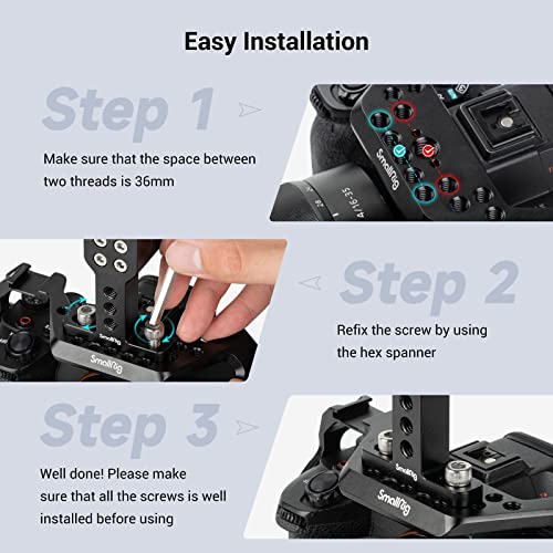 SmallRig Camera Top Handle Grip, DSLR Cage Handle with Cold Shoe Mount for Camera Rig - 1638