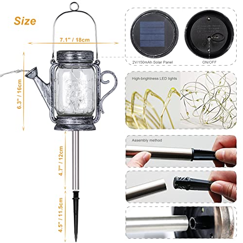 2 Pack Small Outdoor Solar Hanging Lanterns Led Solar Lantern Waterproof for Balcony Garden Courtyard Walkway Patio Decoration (Warm White)