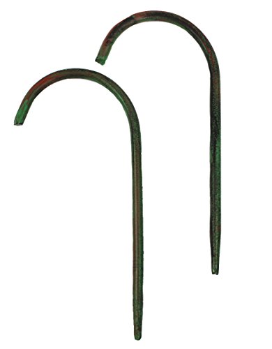Seraphic Cast Iron Garden Decor Crane Bird Statues, Antique Green, Set of 2